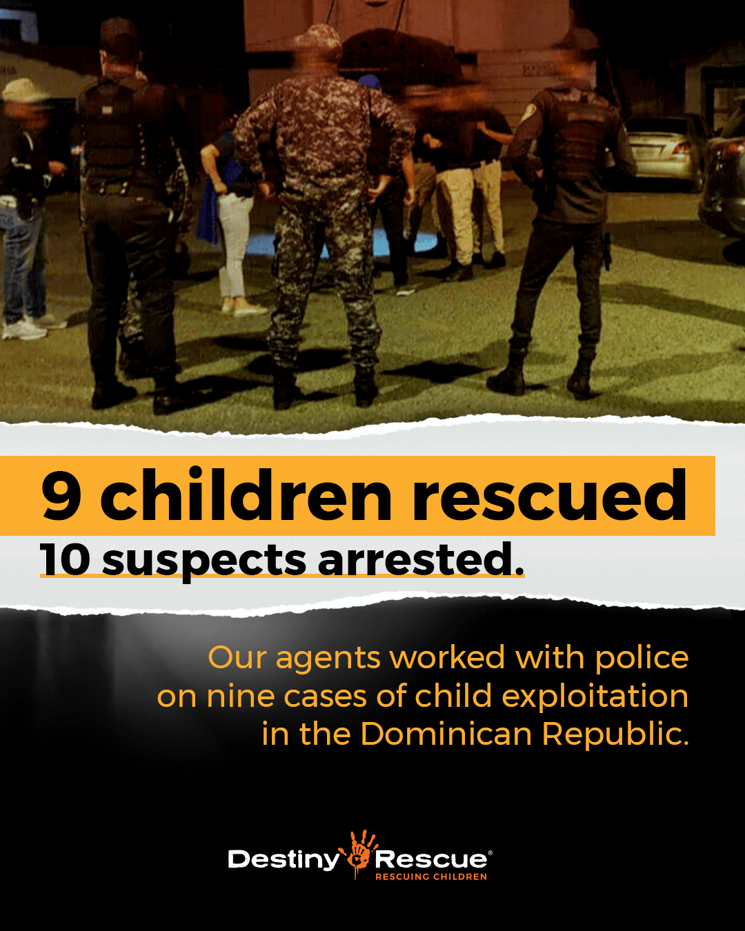 Nine children rescued; 10 suspects arrested - Destiny Rescue | Destiny Rescue